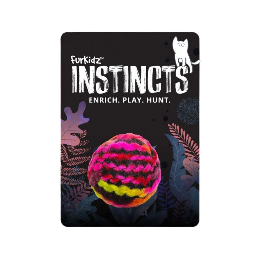 FurKidz Woolly Ball Cat Toy Pink